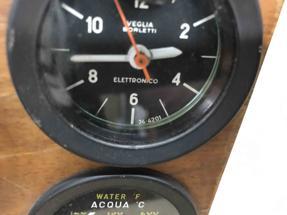VEGLIA BORLETTI FIAT Spider Speedometer Tachometer MPH RPM Water Fuel ...