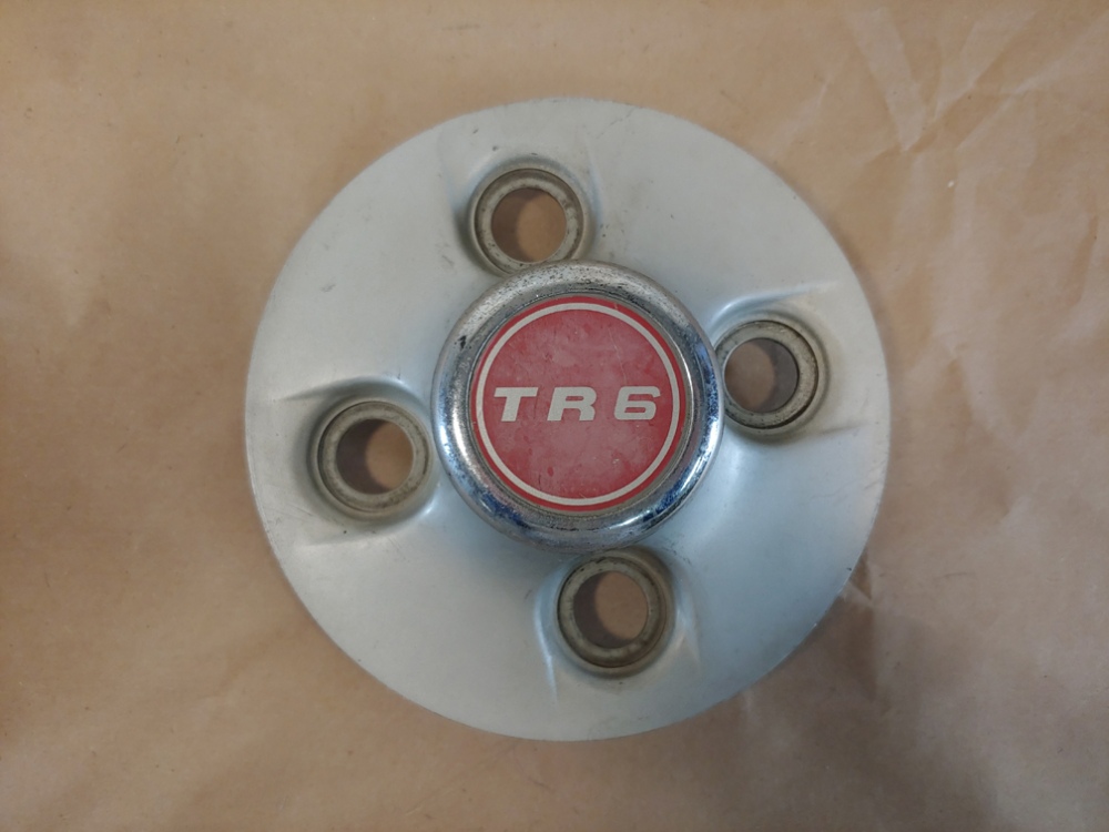 Triumph TR6 Original Center Hub Cab Silver and Red OEM - For Sale ...