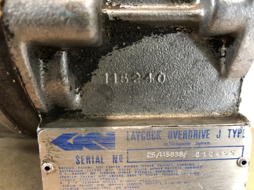 Laycock Overdrive J Type 115240 Serial No. 25/115838/010455 - For Sale ...