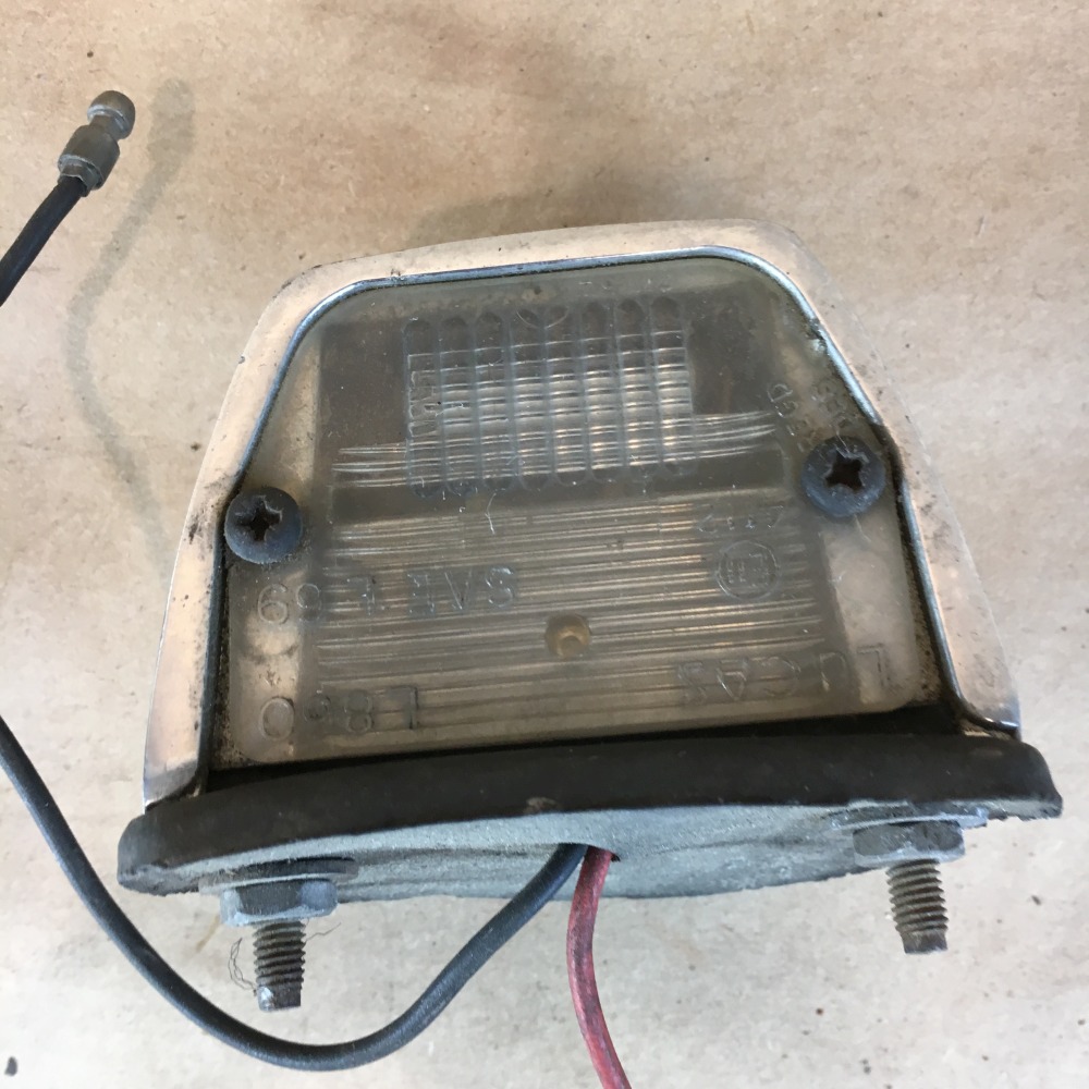 OEM MG MGB License Plate Light Chrome Lamp Assembly Lucas 54582724 L860 ...