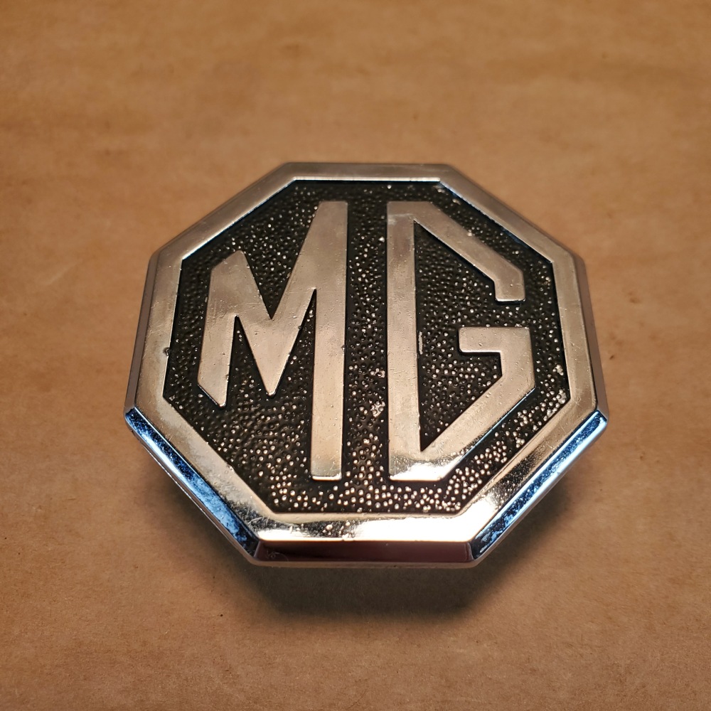 MG MGB MG Midget Black + Chrome Bumper Metal Badge Emblem CHA344 JF6236 ...