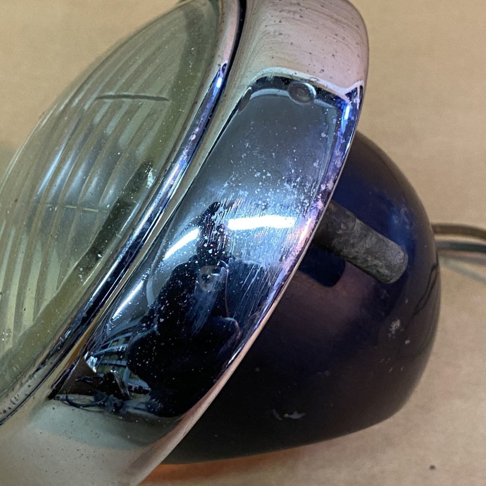 Original Lucas 462 Fog Lamp w Chrome Finisher Ring and Flat Bottom ...