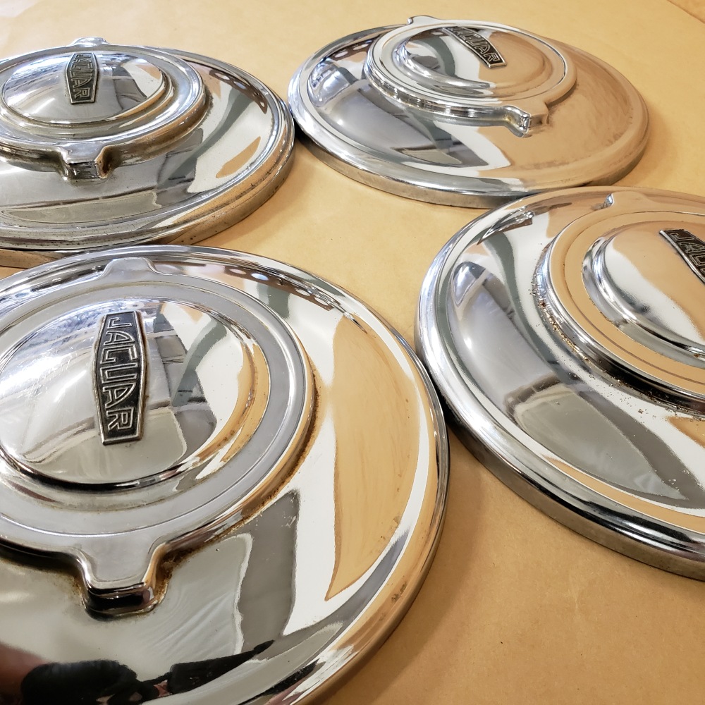 Jaguar XK120 XK140 XK150 Original Chrome Wheel Hub Cap C3243 Set of 4 ...