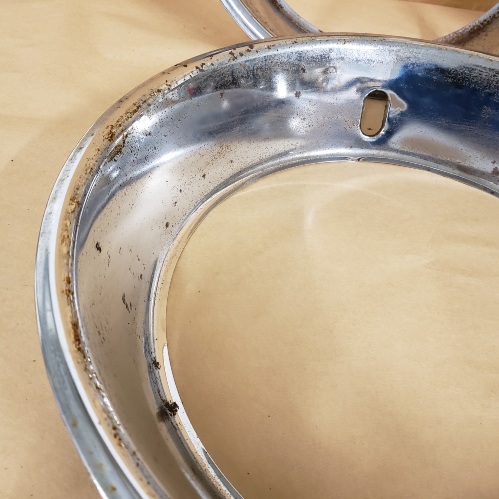 Triumph TR6 Original 15in Wheel Trim Hub Cap Chrome Beauty Ring Set of ...