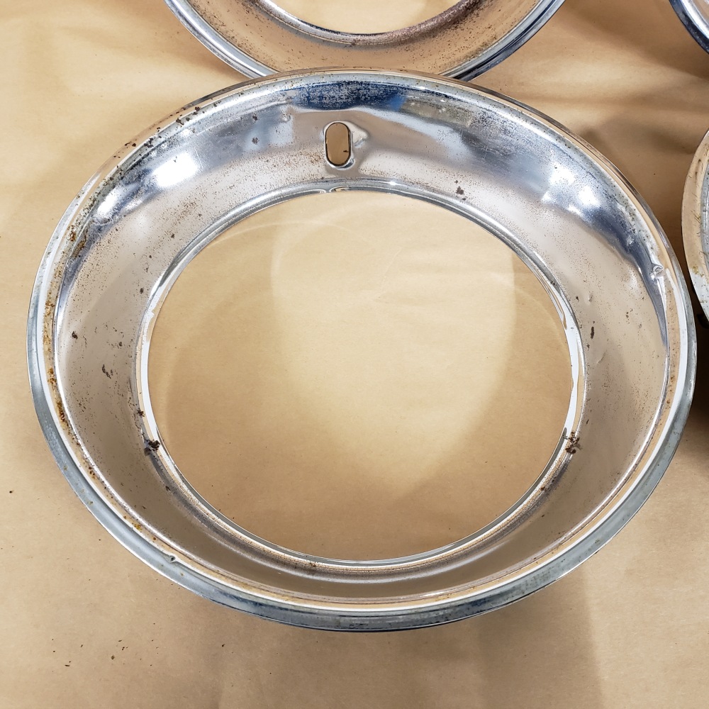 Triumph TR6 Original 15in Wheel Trim Hub Cap Chrome Beauty Ring Set of ...