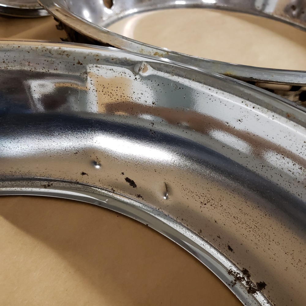 Triumph TR6 Original 15in Wheel Trim Hub Cap Chrome Beauty Ring Set of ...