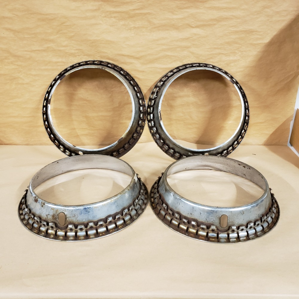 Triumph TR6 Original 15in Wheel Trim Hub Cap Chrome Beauty Ring Set of ...