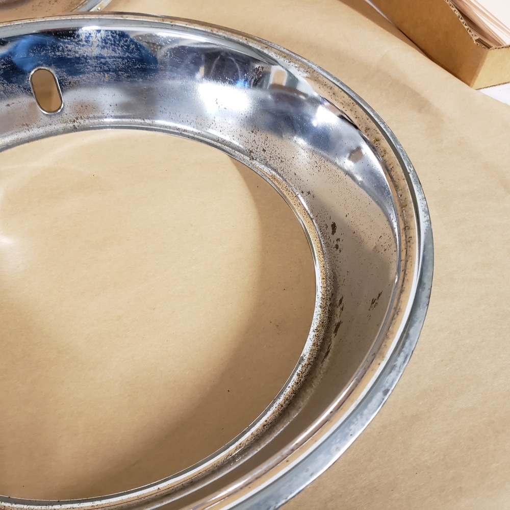 Triumph TR6 Original 15in Wheel Trim Hub Cap Chrome Beauty Ring Set of ...