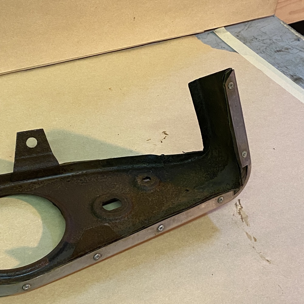 Original MG MGA Coupe Interior Dash Panel w Chrome Moulding and Bezel ...