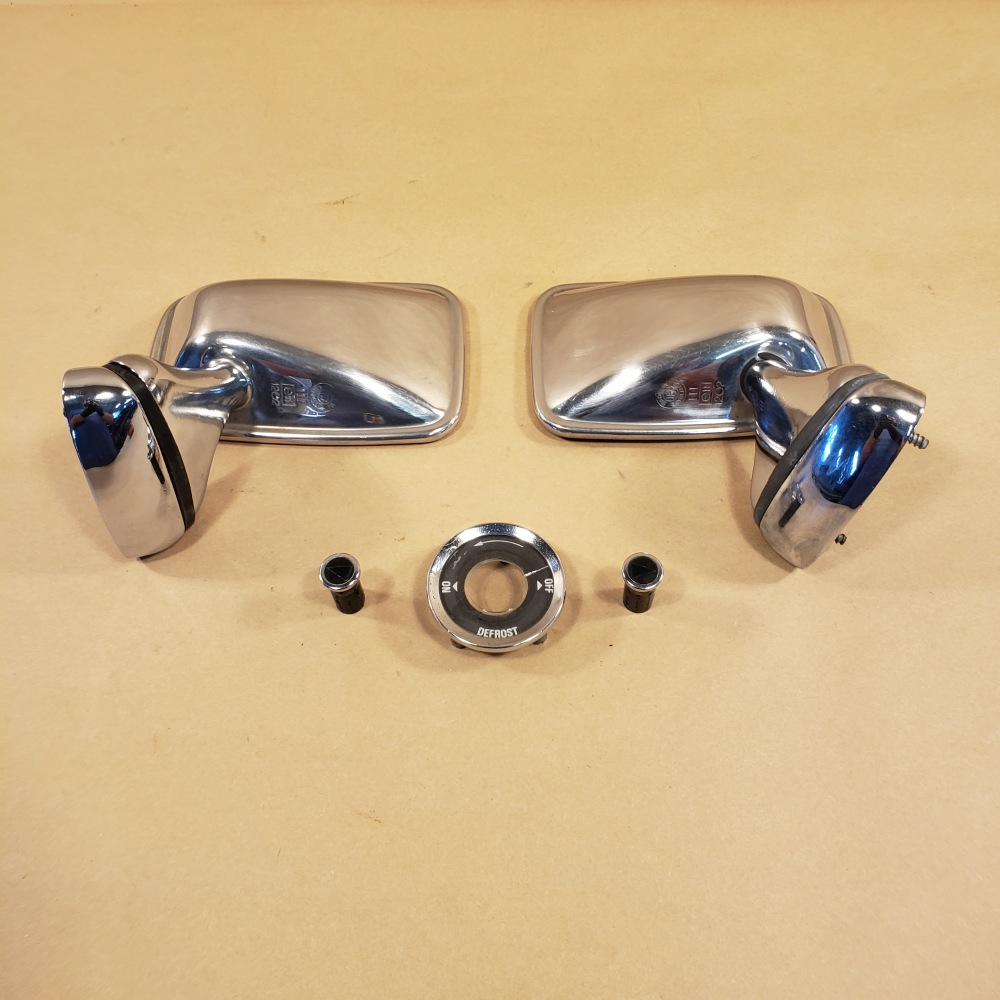 MG Midget LH RH Side Mirror Pair Defrost Bezel Turn Signal Light Chrome ...