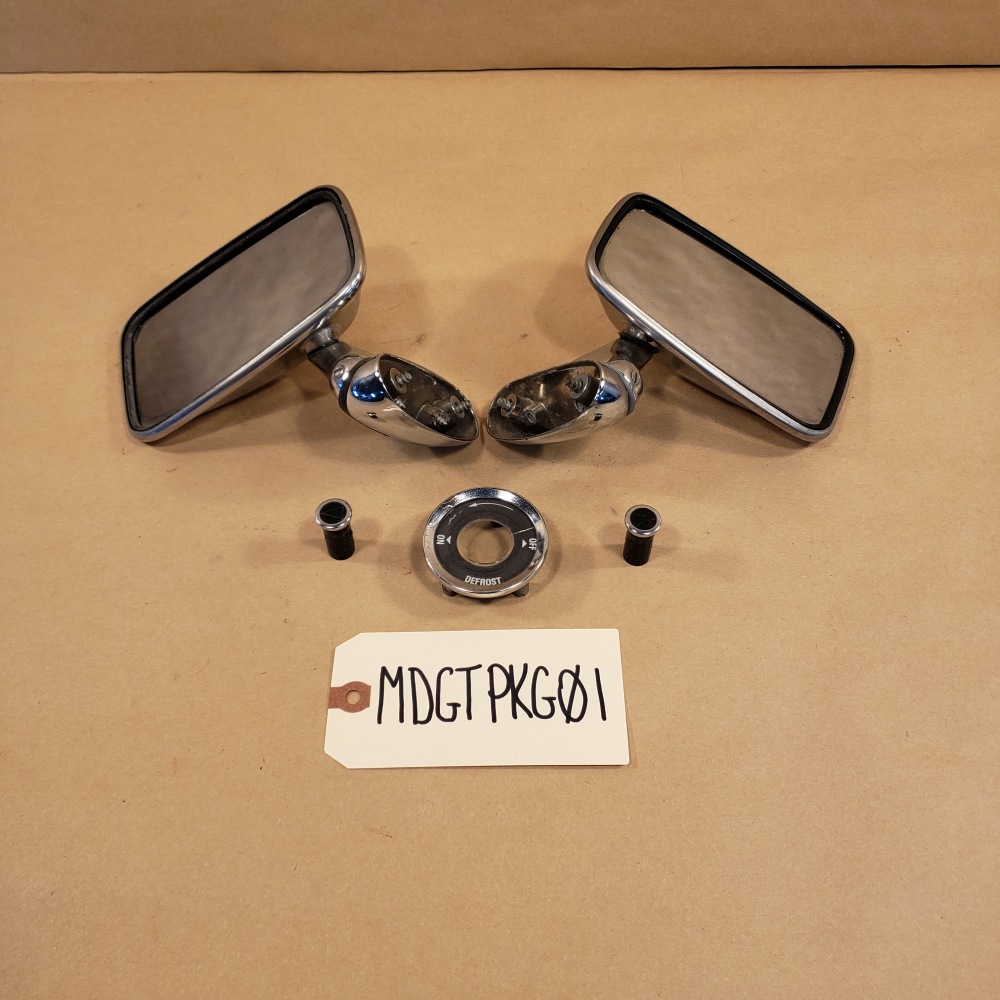MG Midget LH RH Side Mirror Pair Defrost Bezel Turn Signal Light Chrome ...