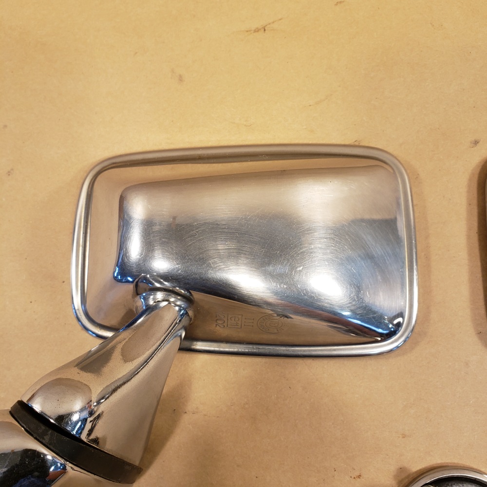 MG Midget LH RH Side Mirror Pair Defrost Bezel Turn Signal Light Chrome ...