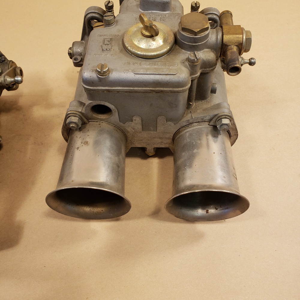 Italian Weber 45 DCOE 13 Carburetor Pair with Velocity Stacks and Linkage - For Sale, Seattle WA