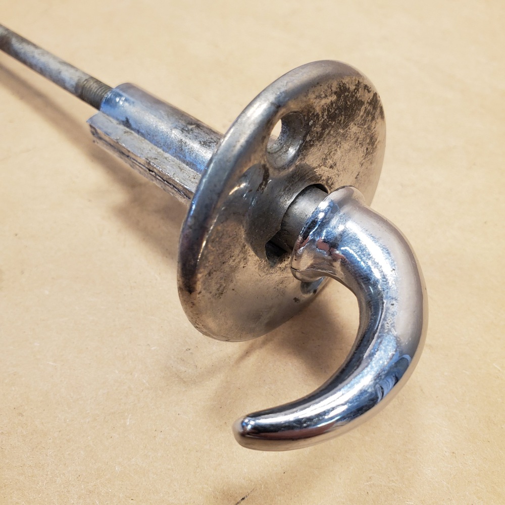 Jaguar XKE E-Type Bonnet Release Handle and Rod Assembly Chrome Single ...