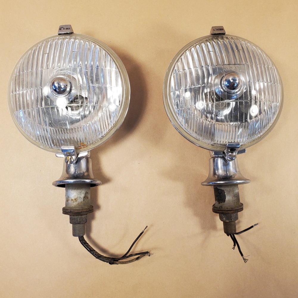 Jaguar XK140 XK150 Lucas Fog Lights SFT 576 with FT576 Lucas Lens OEM ...