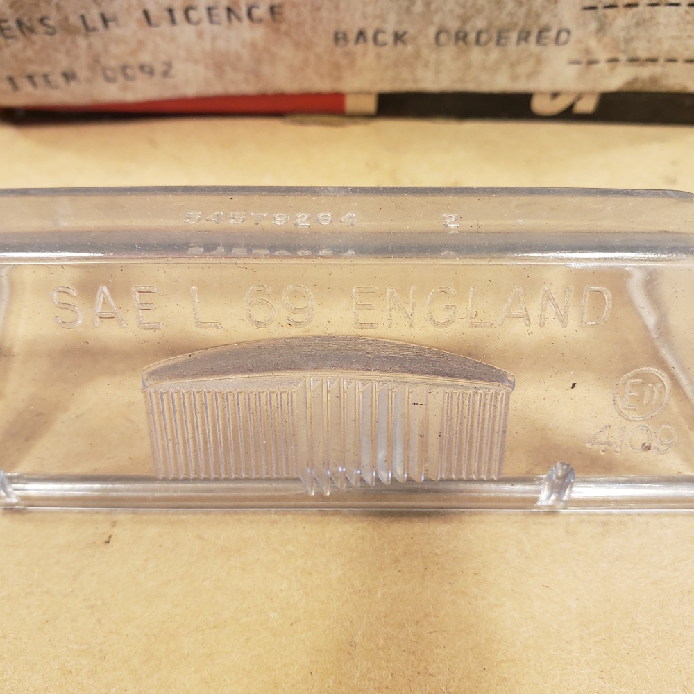 Triumph Spitfire GT6 TR6 Number License Plate LH Lens Lucas L69 ...