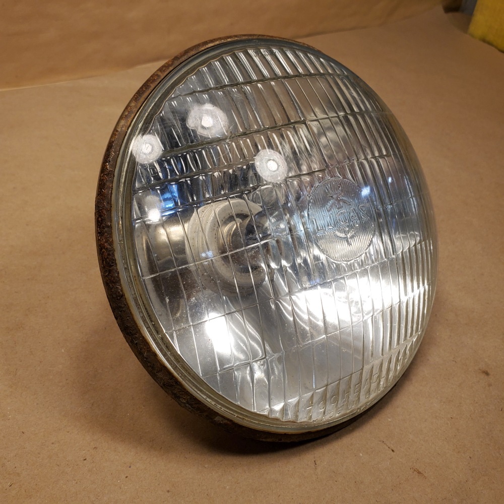 Original Lucas 700 Style Headlamp Working Condition 7 Inch 583796 - For ...