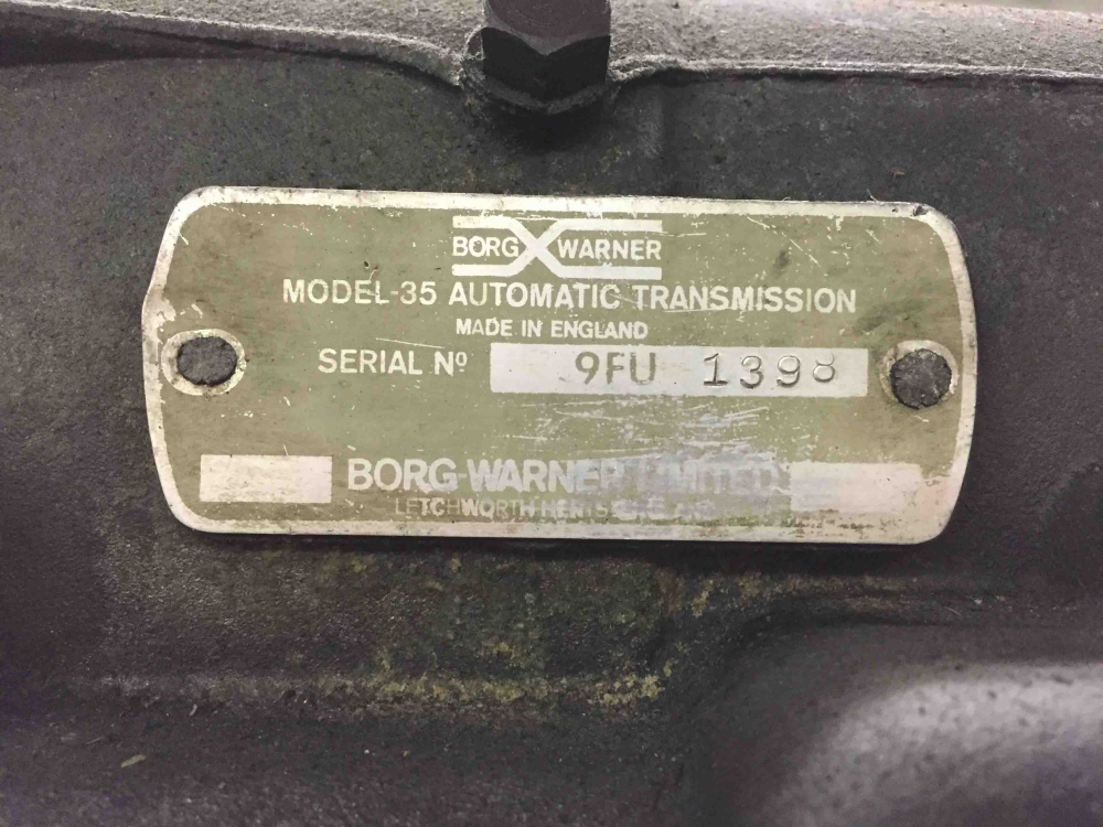 BORG-WARNER MODEL 35 AUTOMATIC TRANSMISSION SERIAL 9FU 1398 - For Sale ...